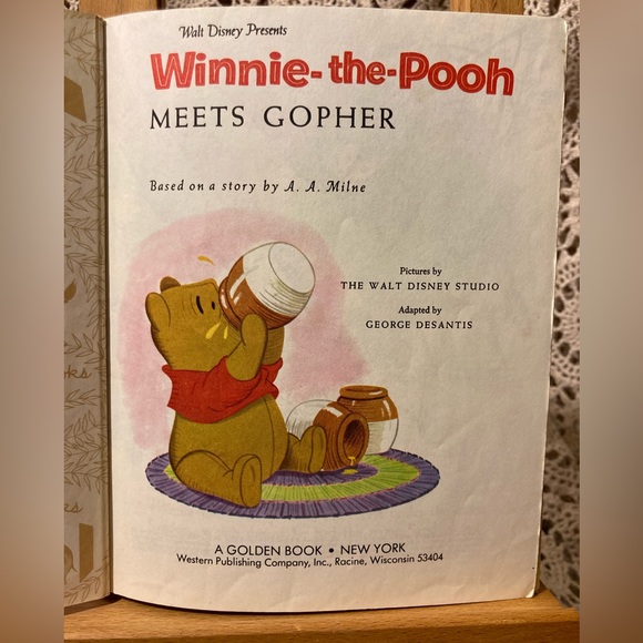 Other | Winnie The Pooh Meets Gopher Little Golden Books Childrens Book ...